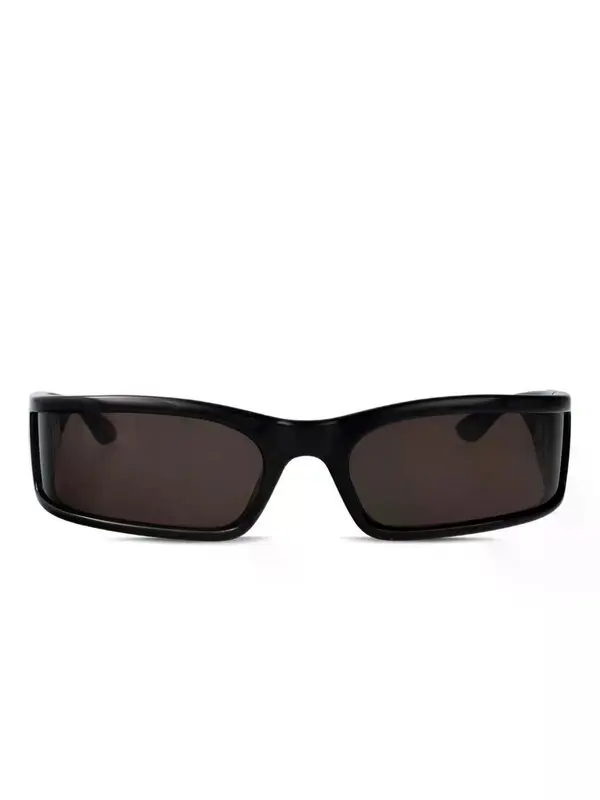 Balenciaga Logo Rectangle-frame Sunglasses - Black