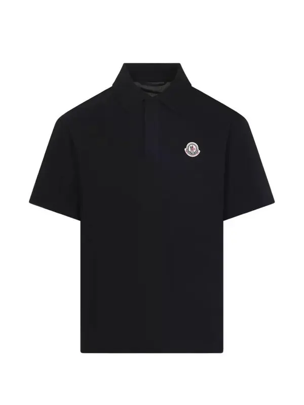 Moncler Logo-patch Polo Shirt - Black