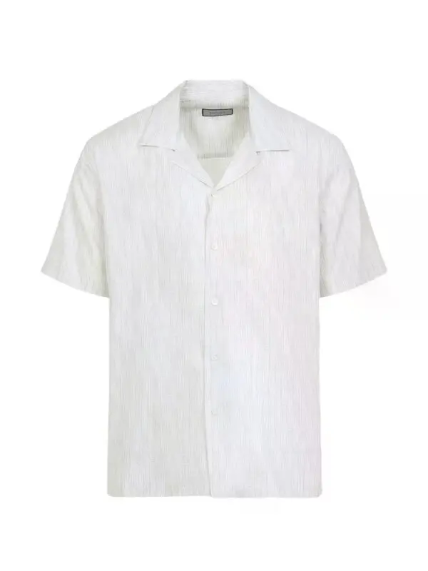 Canali Striped Short Sleeve Shirt