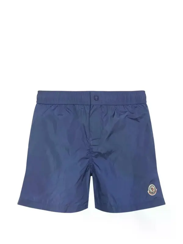 Moncler Logo Patch Swim Shorts - Blue
