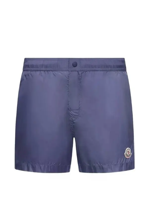 Moncler Logo Patch Swim Shorts - Blue