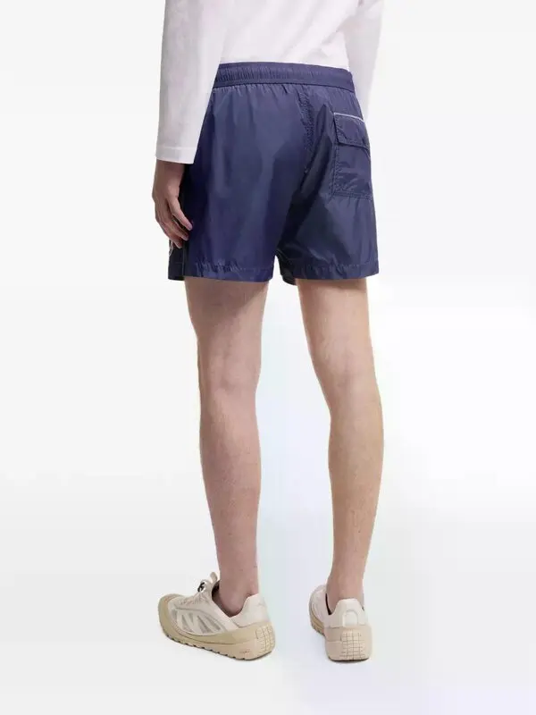 Moncler Logo Patch Swim Shorts - Blue