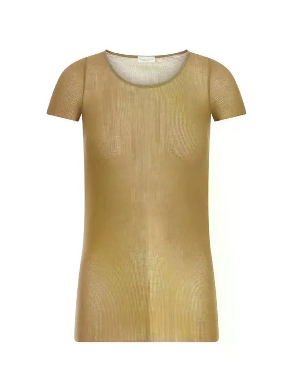 ROBERTO COLLINA Ribbed T-shirt - Neutrals
