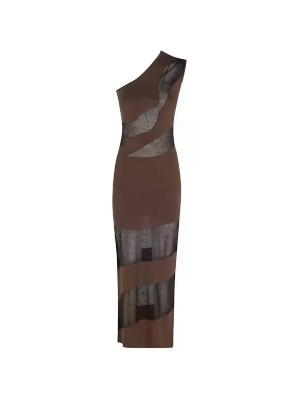 Federica Tosi One-shoulder Paneled Dress - Brown