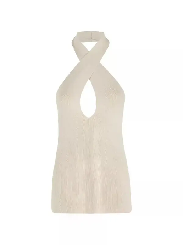 Federica Tosi Cross Halter Top - Neutrals