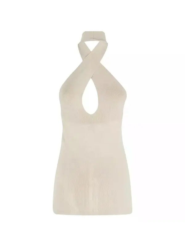 Federica Tosi Cross Halter Top - Neutrals