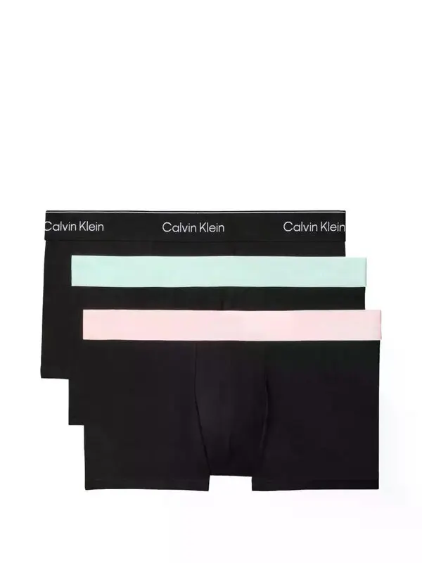 Calvin Klein Logo-waistband Boxers Set Of Three - Black