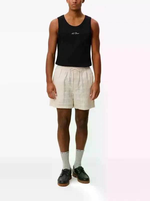 LES DEUX Drawstring Open-work Deck Shorts