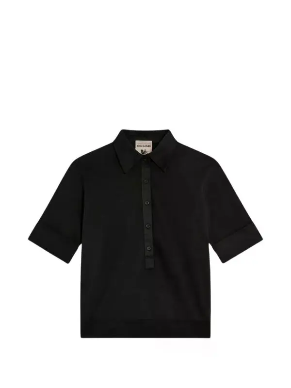 SEMICOUTURE Short-sleeve Polo Top - Black