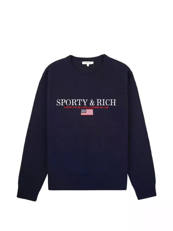 SPORTY & RICH S&r Nautical Crewneck Graphic Sweatshirt - Blue