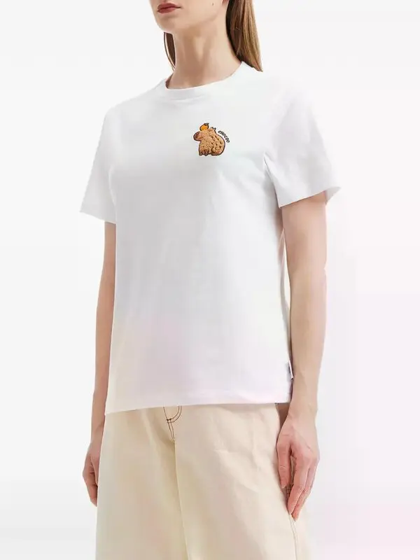 CHOCOOLATE Embroidered Cotton T-shirt - White