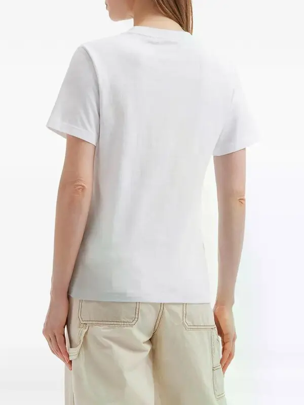 CHOCOOLATE Embroidered Cotton T-shirt - White