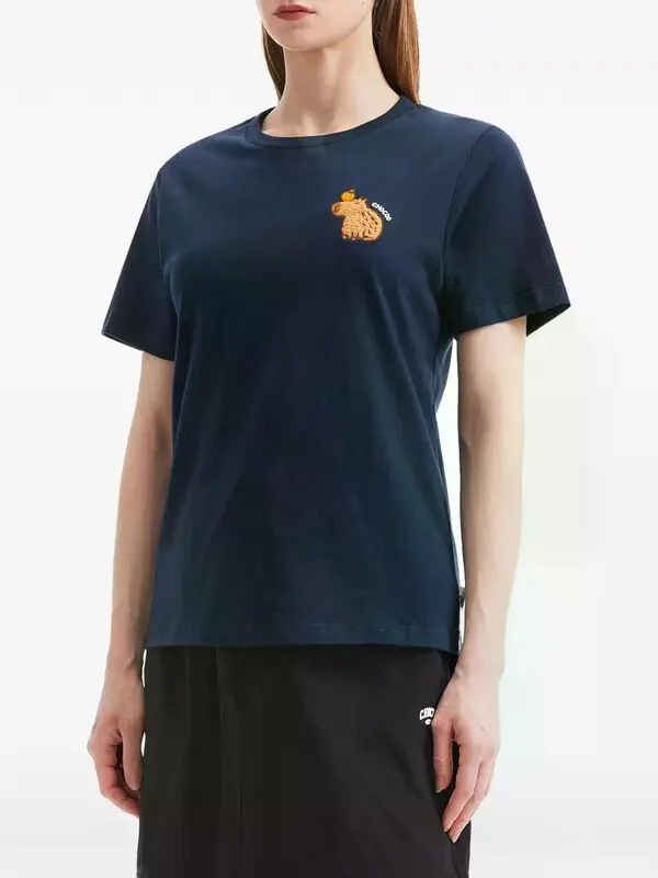 CHOCOOLATE Embroidered Cotton T-shirt - Blue