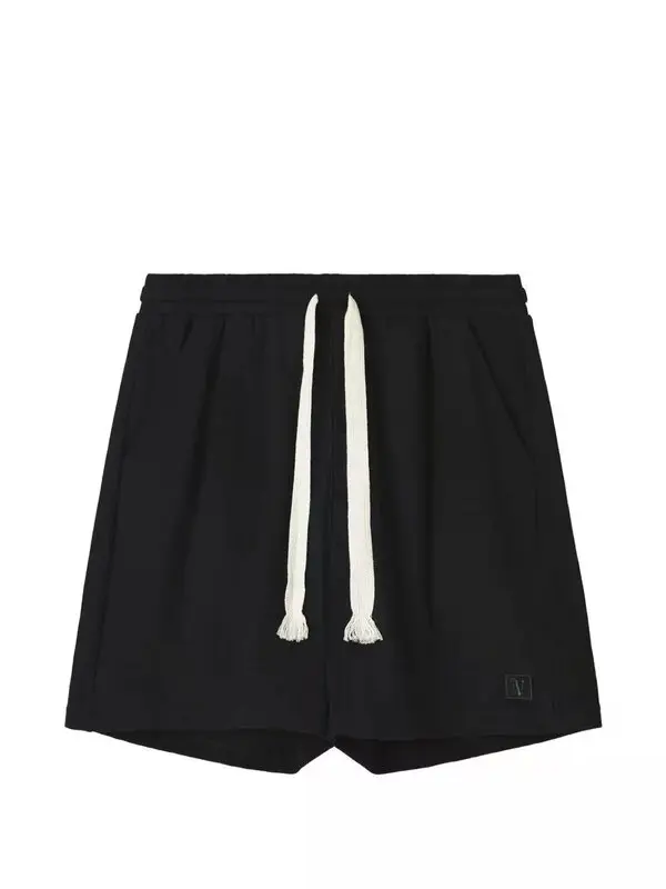 FIVE CM Drawstring-detail Cotton Shorts - Black