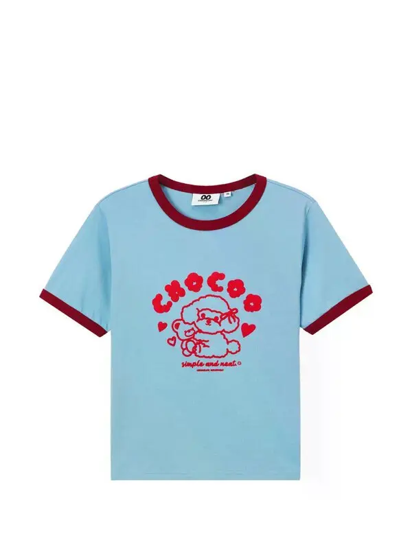CHOCOOLATE Graphic-detail Cotton T-shirt - Blue