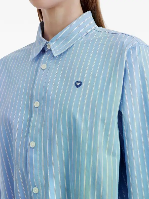 CHOCOOLATE Striped Cotton Shirt - Blue
