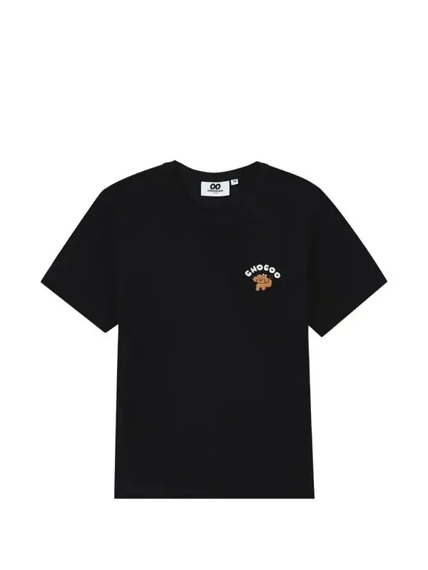 CHOCOOLATE Embroidered-detail Cotton T-shirt - Black