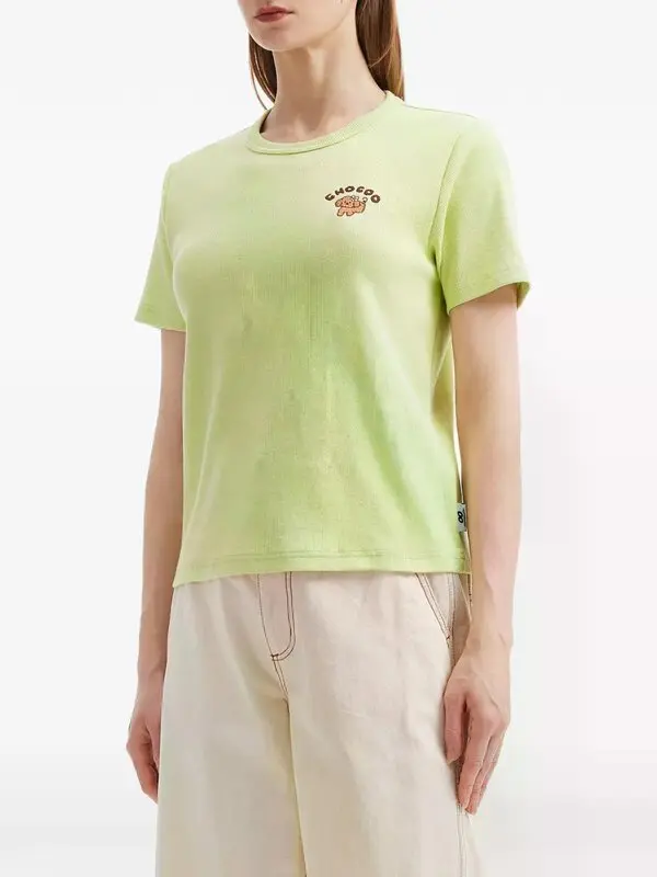 CHOCOOLATE Embroidered Detail Cotton T-shirt - Green