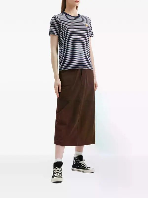 CHOCOOLATE Striped Graphic-detail Cotton T-shirt