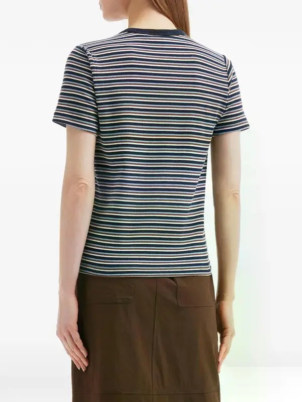 CHOCOOLATE Striped Graphic-detail Cotton T-shirt