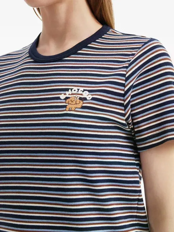 CHOCOOLATE Striped Graphic-detail Cotton T-shirt