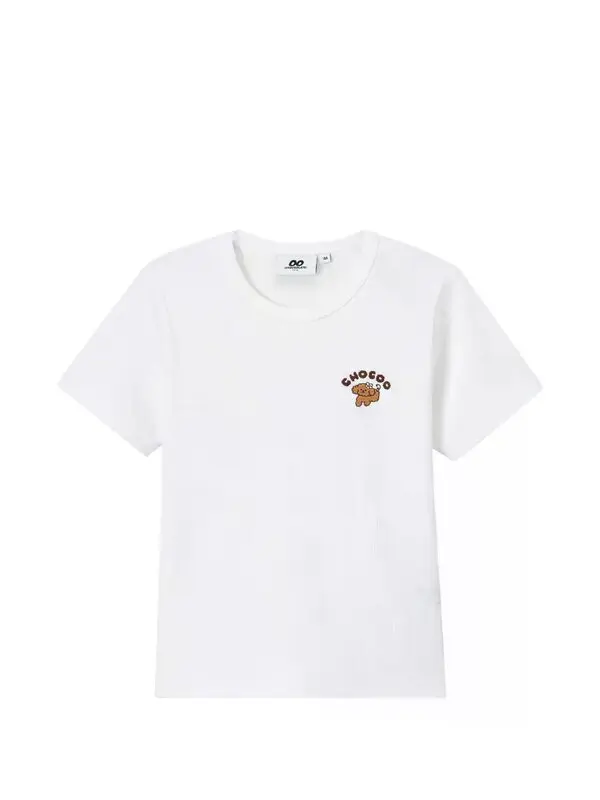 CHOCOOLATE Embroidered-detail Cotton T-shirt - White