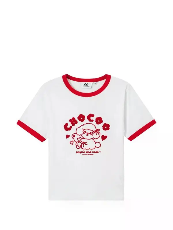CHOCOOLATE Graphic-detail Cotton T-shirt - White