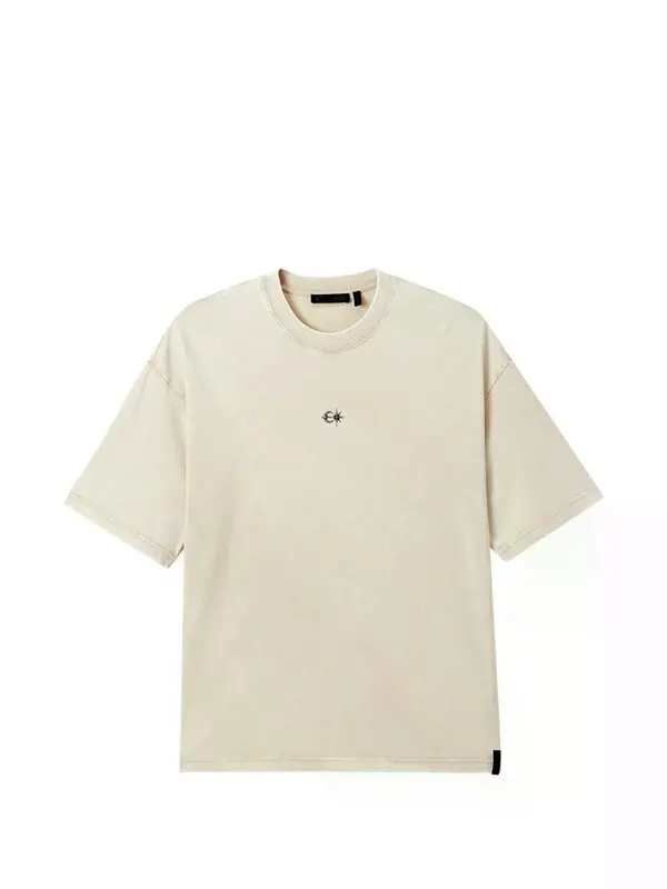 FIVE CM Graphic-detail Crewneck Cotton T-shirt - Neutrals