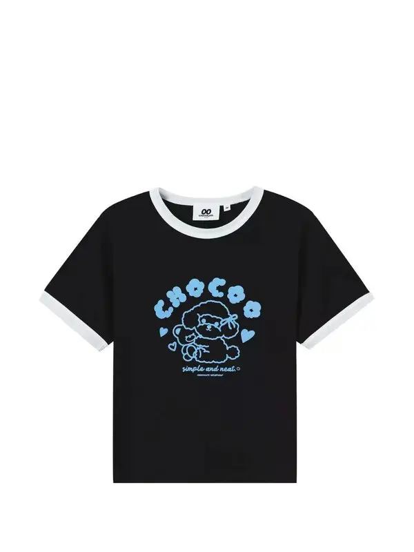 CHOCOOLATE Graphic-detail Cotton T-shirt - Black