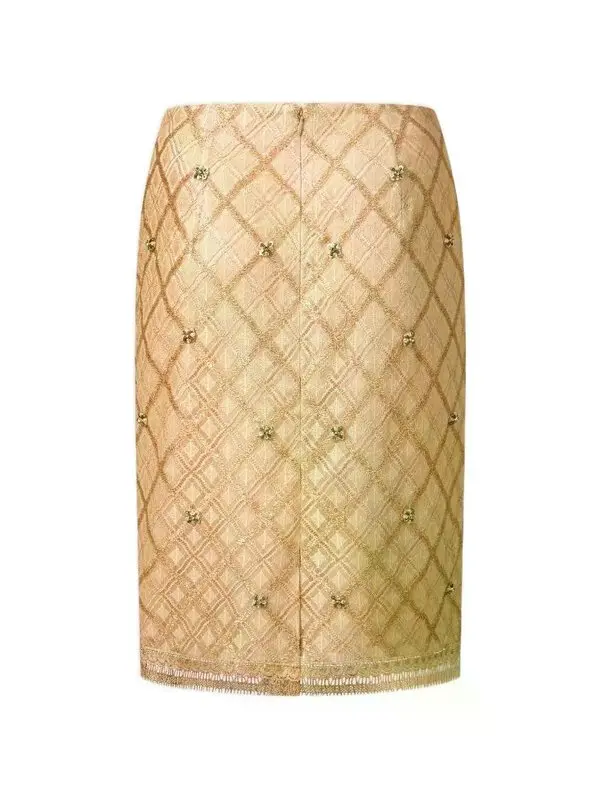 Shanghai Tang Checked Skirt With Embellishments