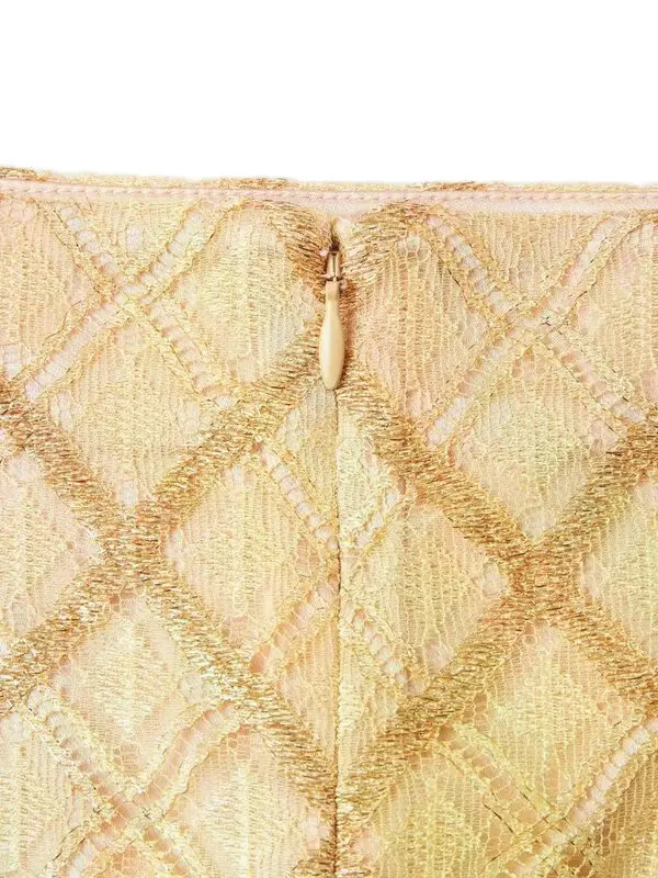 Shanghai Tang Checked Skirt With Embellishments