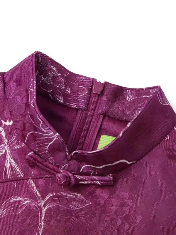 Shanghai Tang Floral Print Dress - Purple