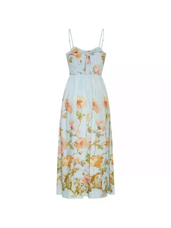 Cara Cara Alba Floral-pattern Midi Dress - Blue