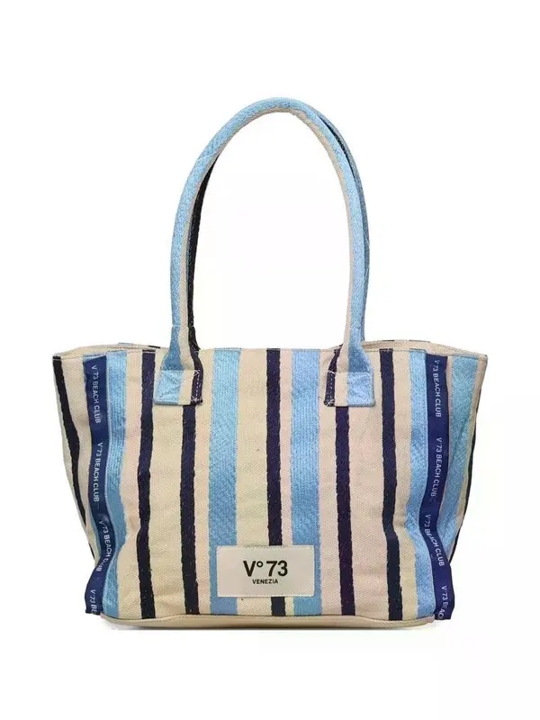 V°73 Striped Top-handle Shoulder Bag