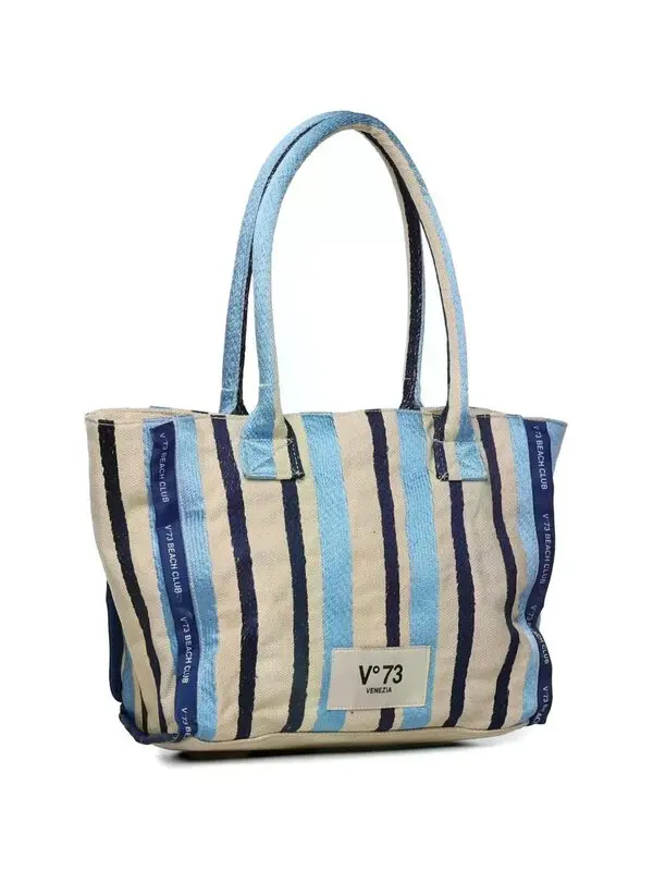 V°73 Striped Top-handle Shoulder Bag