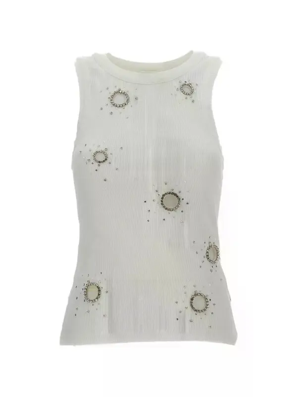 DES_PHEMMES Embellished Top - Neutrals