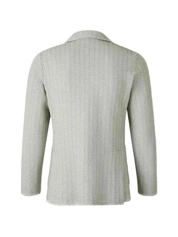 LARDINI Herringbone Single-breasted Blazer - Green