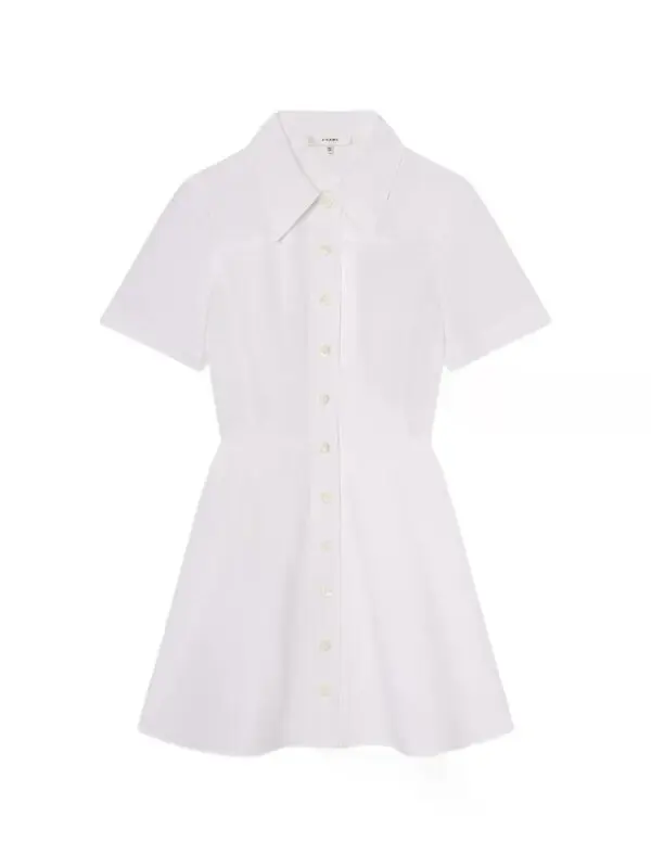 FRAME Buttoned Short-sleeve Dress - White