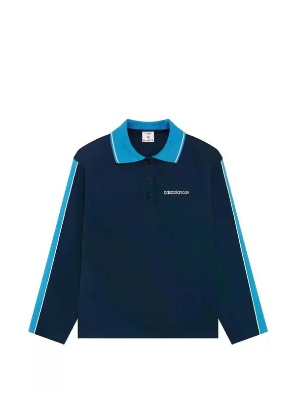 Casablanca Long-sleeve Polo Top - Blue