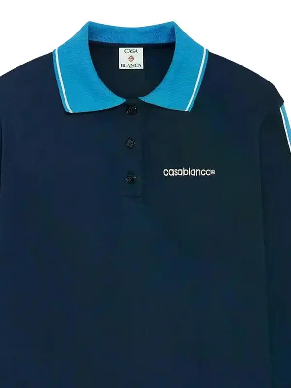 Casablanca Long-sleeve Polo Top - Blue