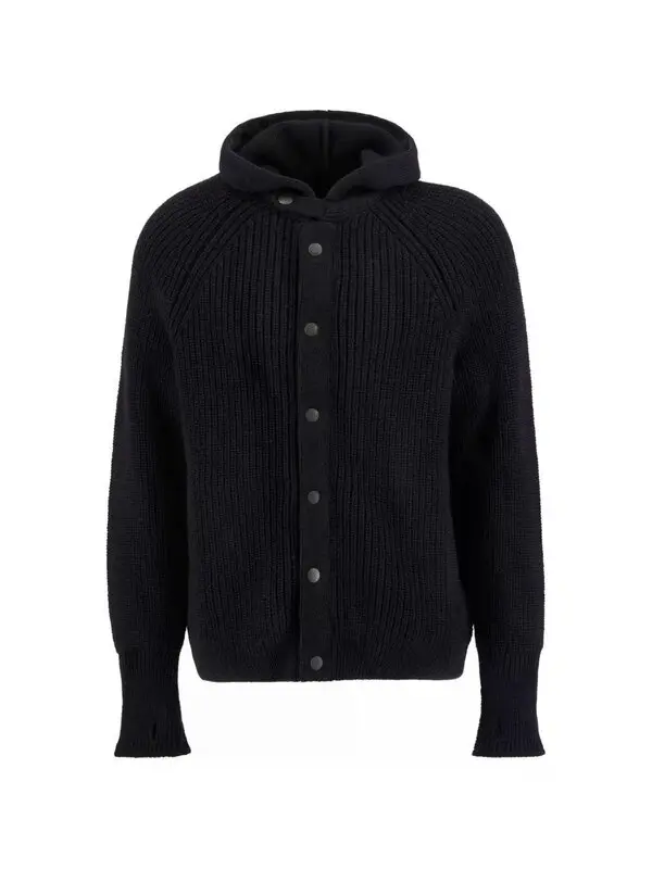 Barbour Hooded Buttoned Cardigan - Black