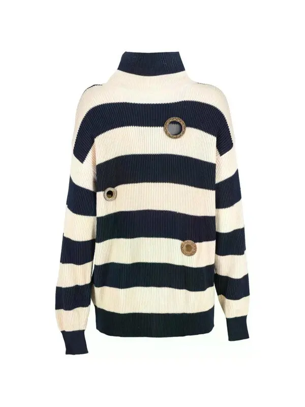 Gianfranco Ferre Striped-pattern Embellished Jumper