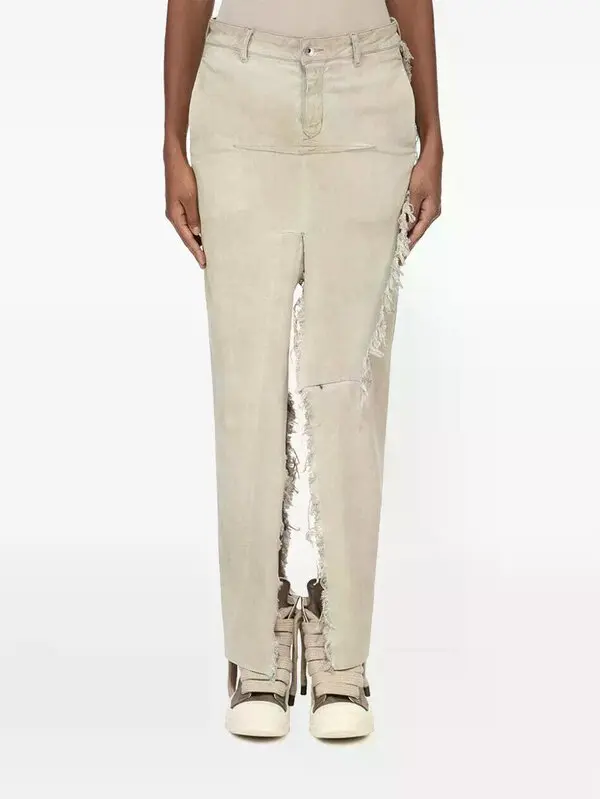 Rick Owens Distressed Skirt - Neutrals
