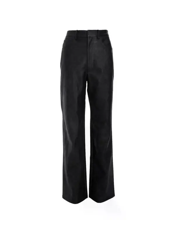 ROTATE BY BIRGER CHRISTENSEN Textured Straight Trousers - Black