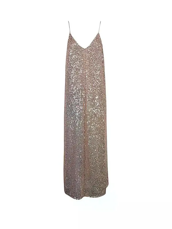 THE NINA STUDIO Sequin V-neck Dress - Yellow