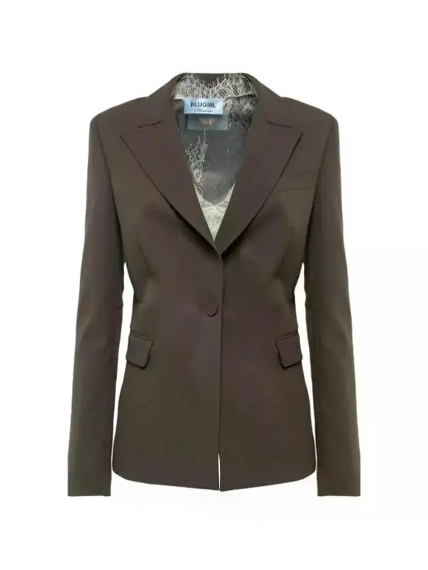 BLUGIRL Notched Lapels Jacket - Brown