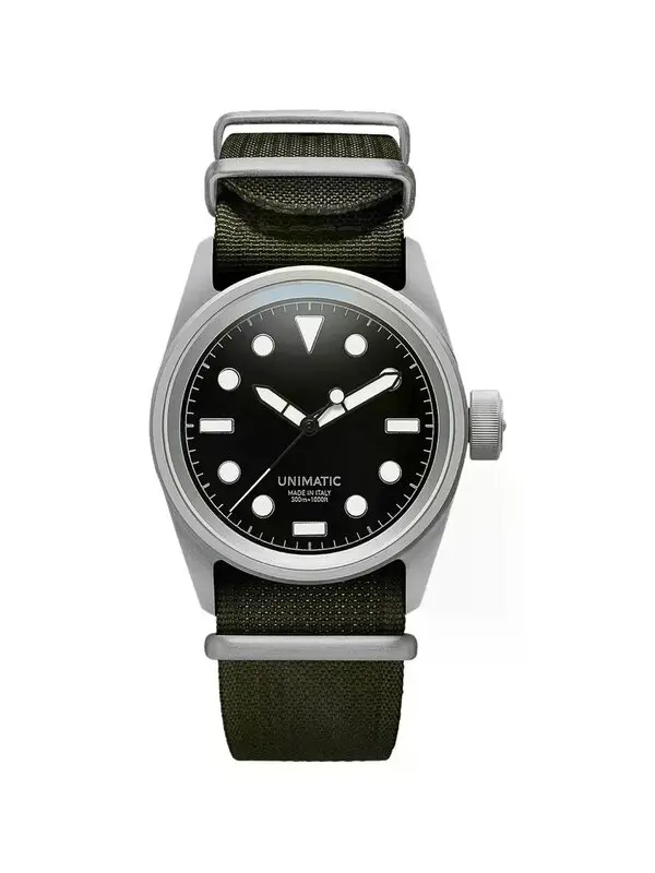 UNIMATIC Silver 39mm Watch - Black