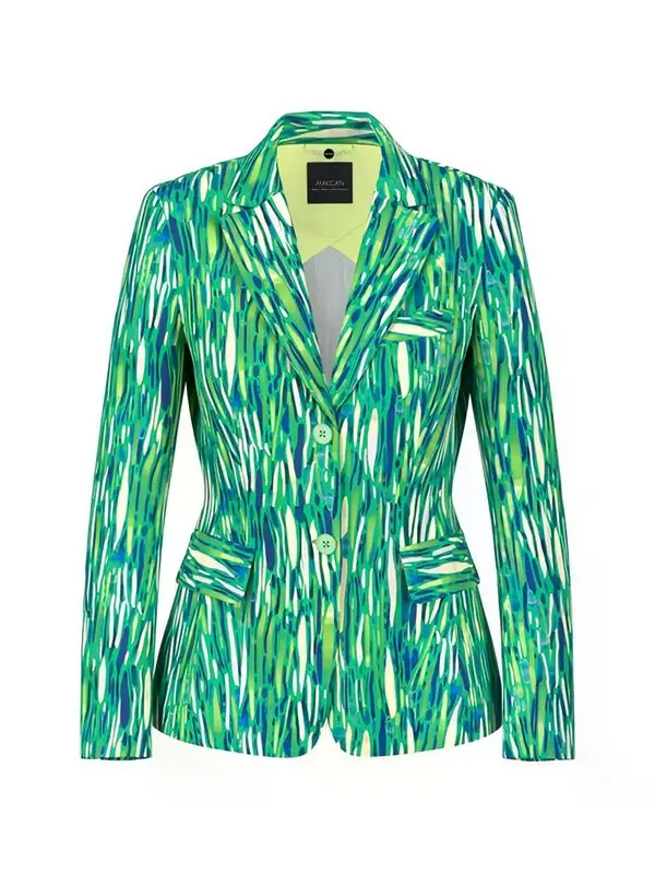 MARCCAIN Scuba Lapel Printed Blazer - Green