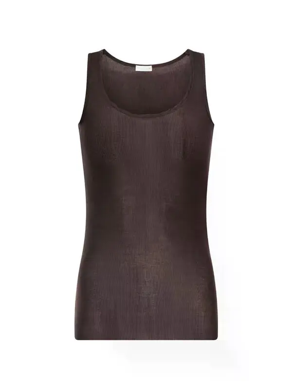 ROBERTO COLLINA Ribbed Tank Top - Brown