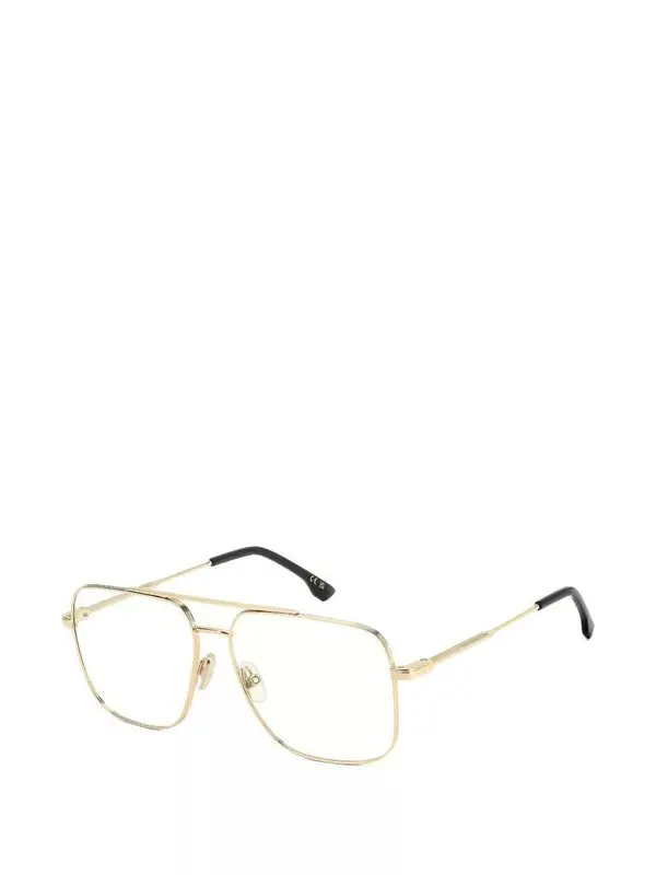 Victoria Beckham Double-bridge Square-frame Glasses - Gold